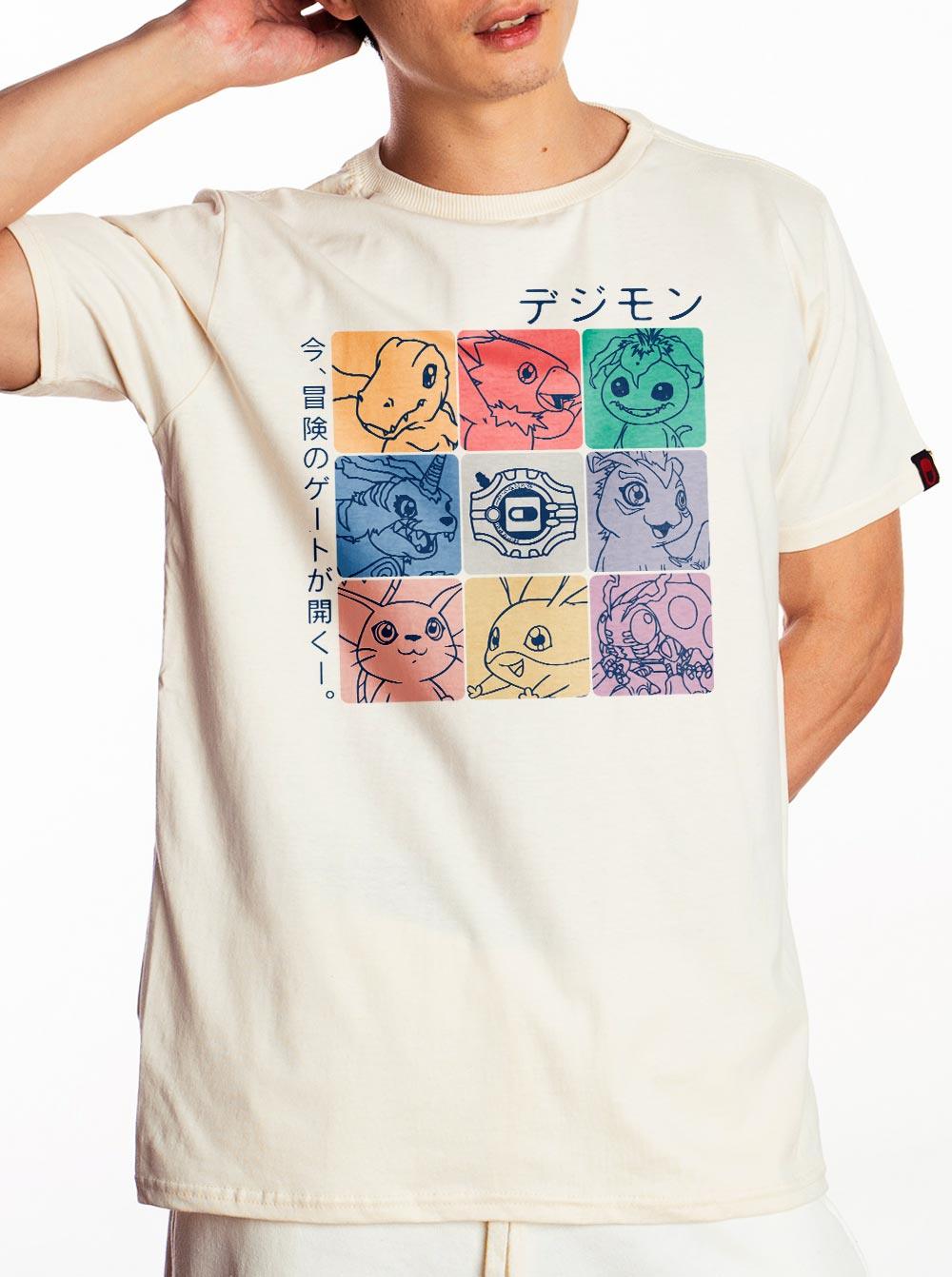 Camiseta Digimon Cores – Cápsula Shop
